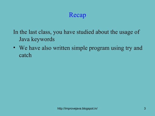 Multi catch statement | PPT