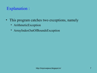 Multi catch statement | PPT
