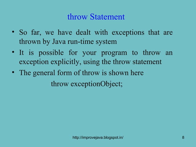 Multi catch statement | PPT