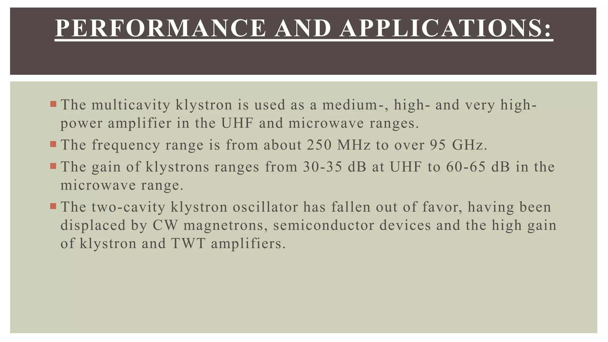 Types of klystron Amplifier | PPTX
