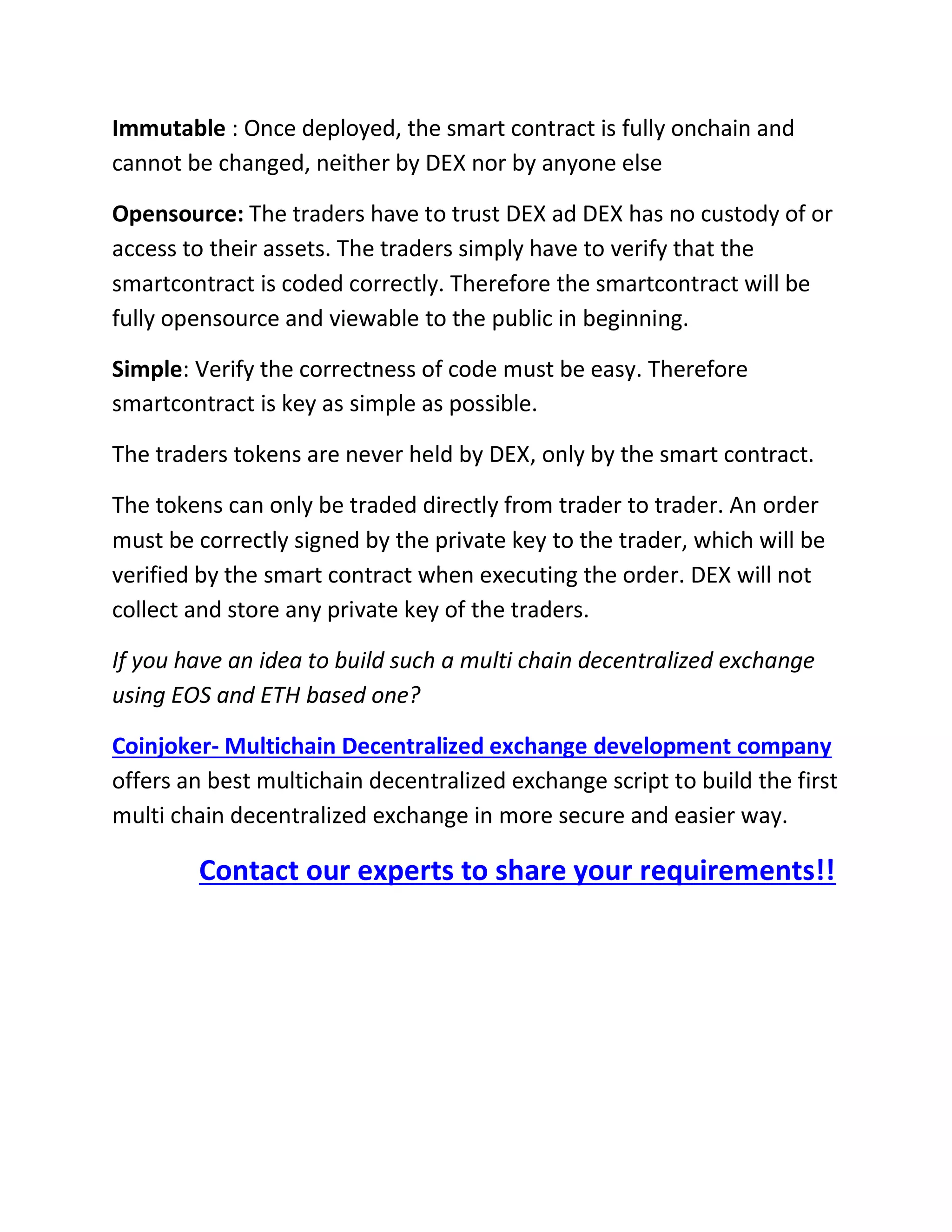 Multichain Decentralized Exchange (DEX) Script | PDF