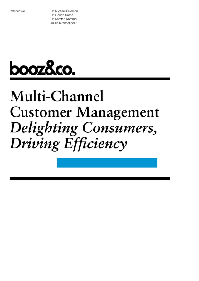 Multi Channel Customer Management, Delighting Consumers, Driving ...