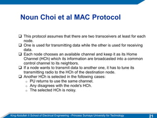 Multi Channel Protocols In Cognitive Radio Networks | PPT