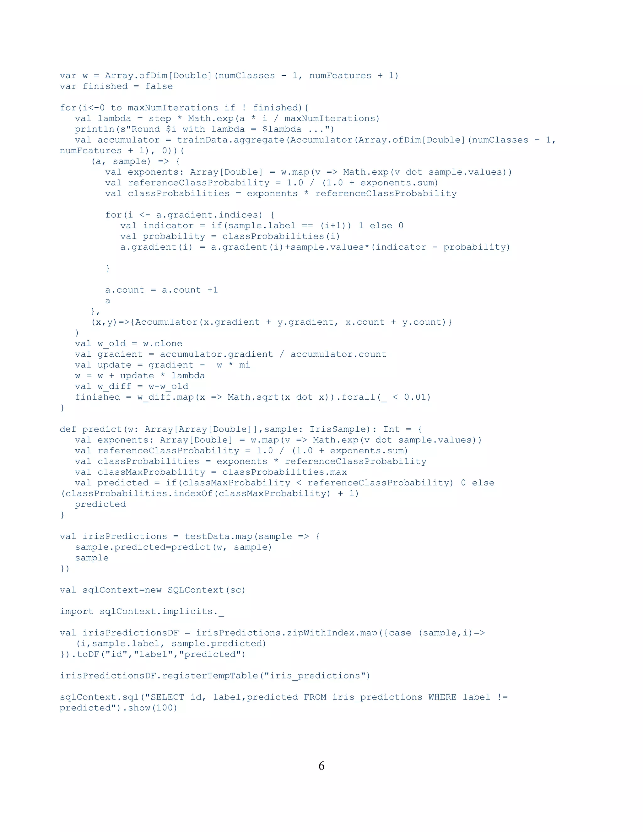 Multiclass Logistic Regression: Derivation and Apache Spark Examples | PDF
