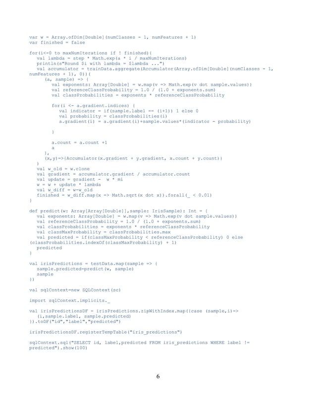 Multiclass Logistic Regression Derivation And Apache Spark Examples Pdf 