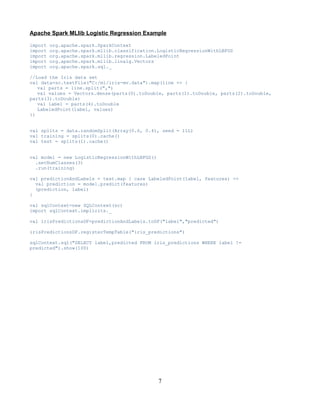 Multiclass Logistic Regression: Derivation and Apache Spark Examples | PDF