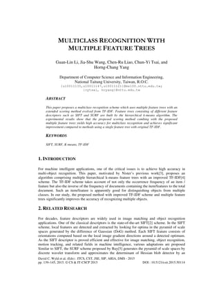Multiclass Recognition with Multiple Feature Trees | PDF