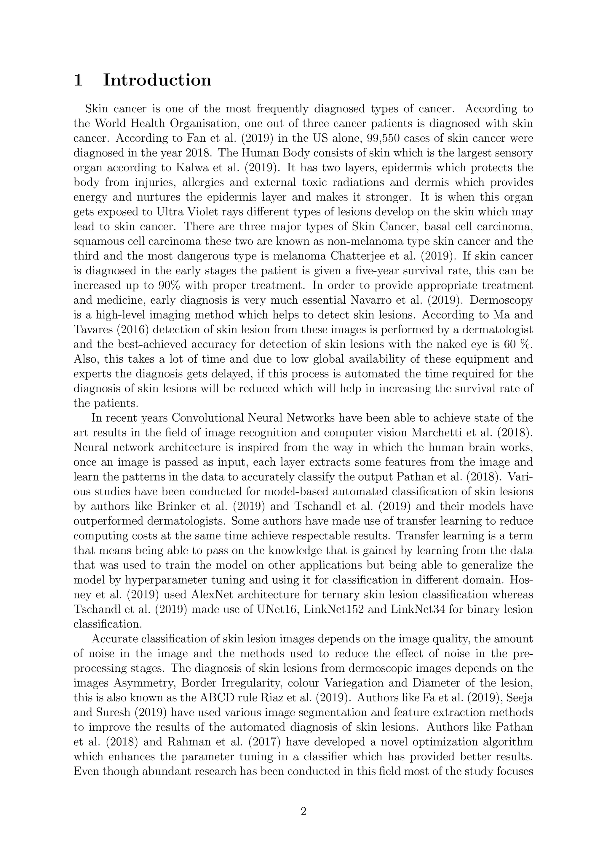 Multiclass skin lesion classification with CNN and Transfer Learning | PDF