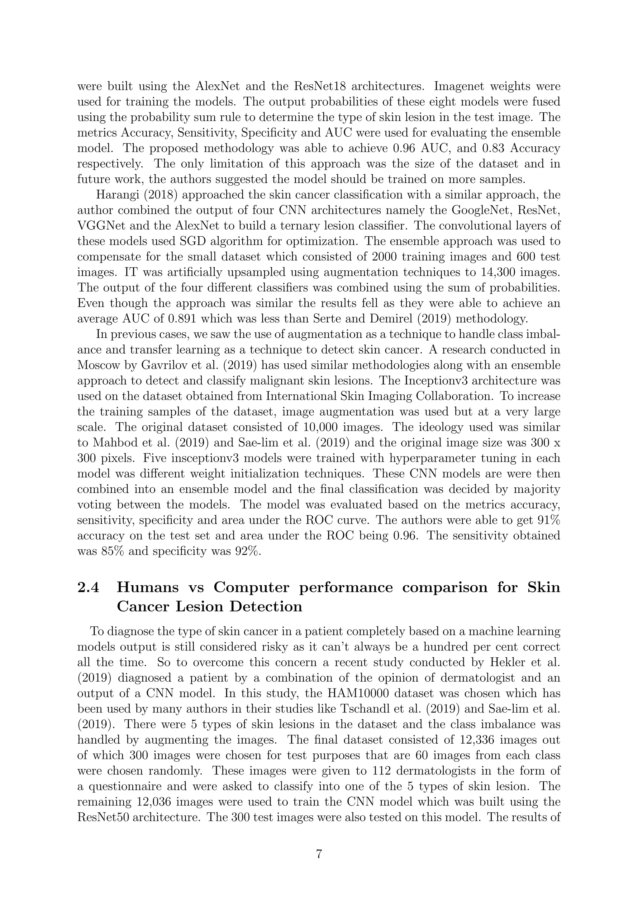 Multiclass Skin Lesion Classification With Cnn And Transfer Learning Pdf