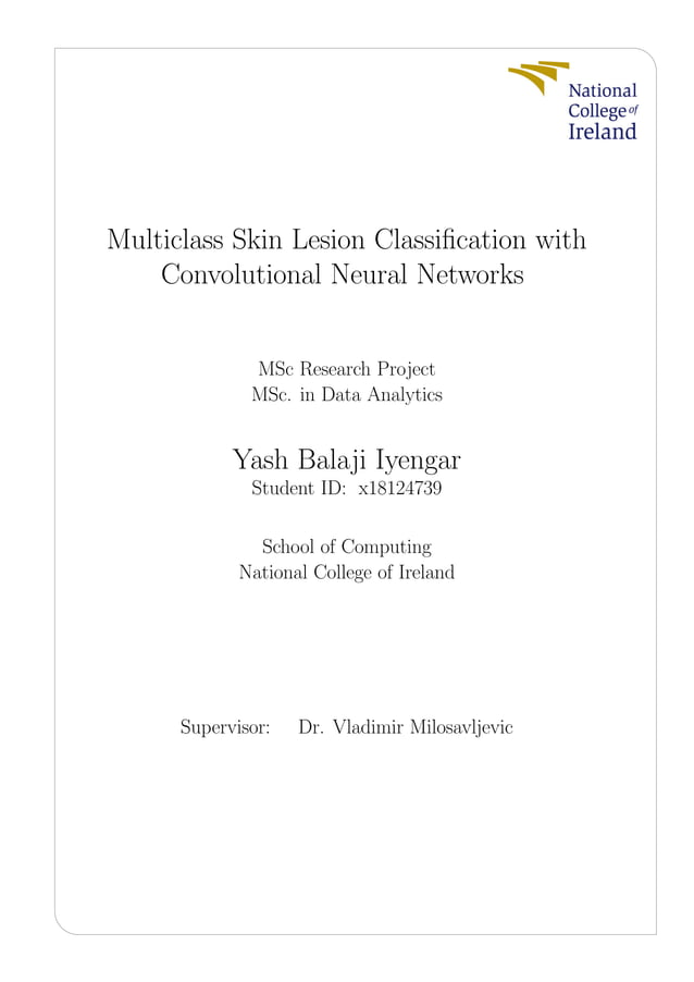 Multiclass skin lesion classification with CNN and Transfer Learning | PDF