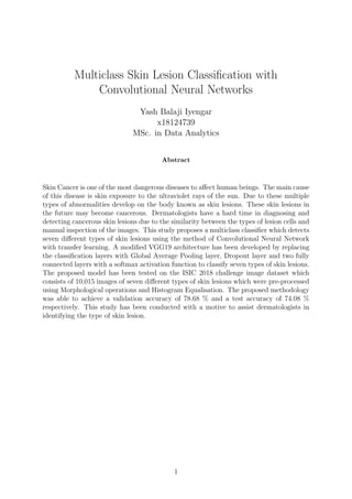 Multiclass skin lesion classification with CNN and Transfer Learning | PDF