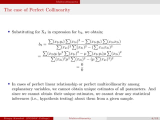 Multicollinearity econometrics semester 4 Delhi University | PDF