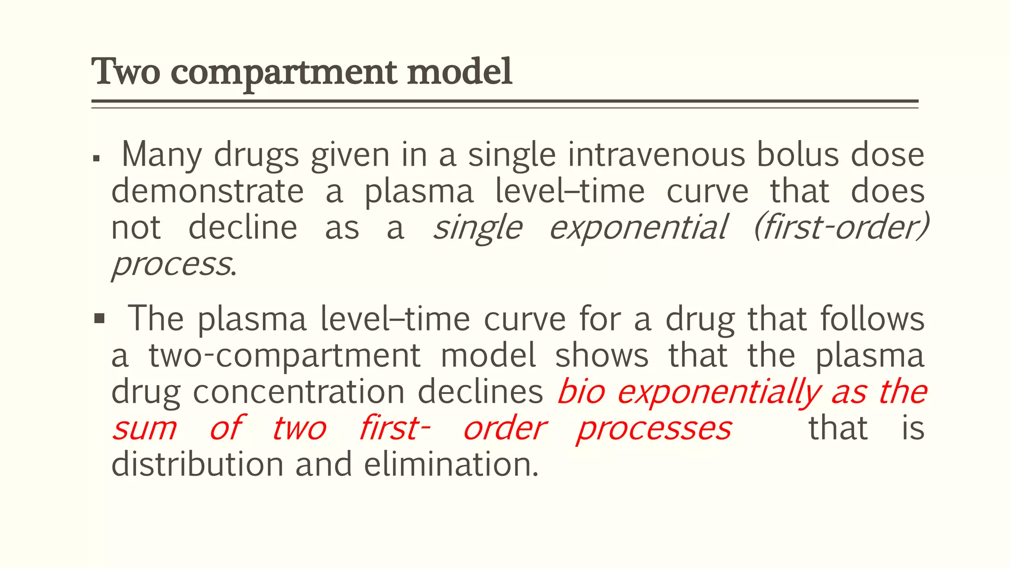 Multicompartment model IV Bolus | PPTX