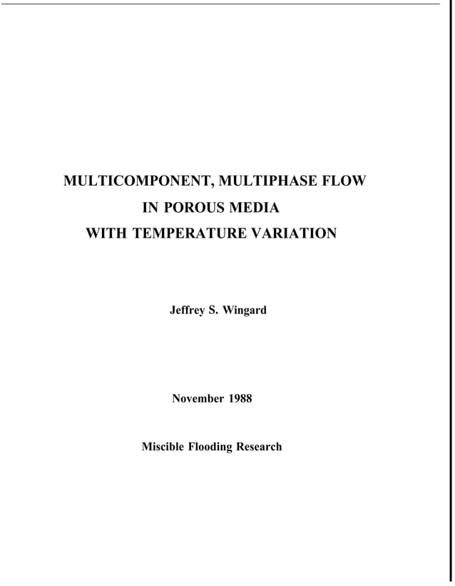 Multicomponent, multiphase flow in porous media with temprature variation wingard-(nafti.ir) (1 ...