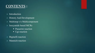 Multicomponent reaction | PPTX