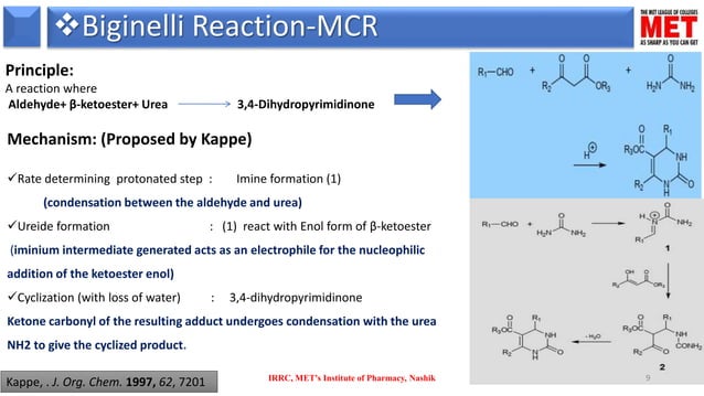 Multicomponent reaction | PPTX | Chemistry | Science
