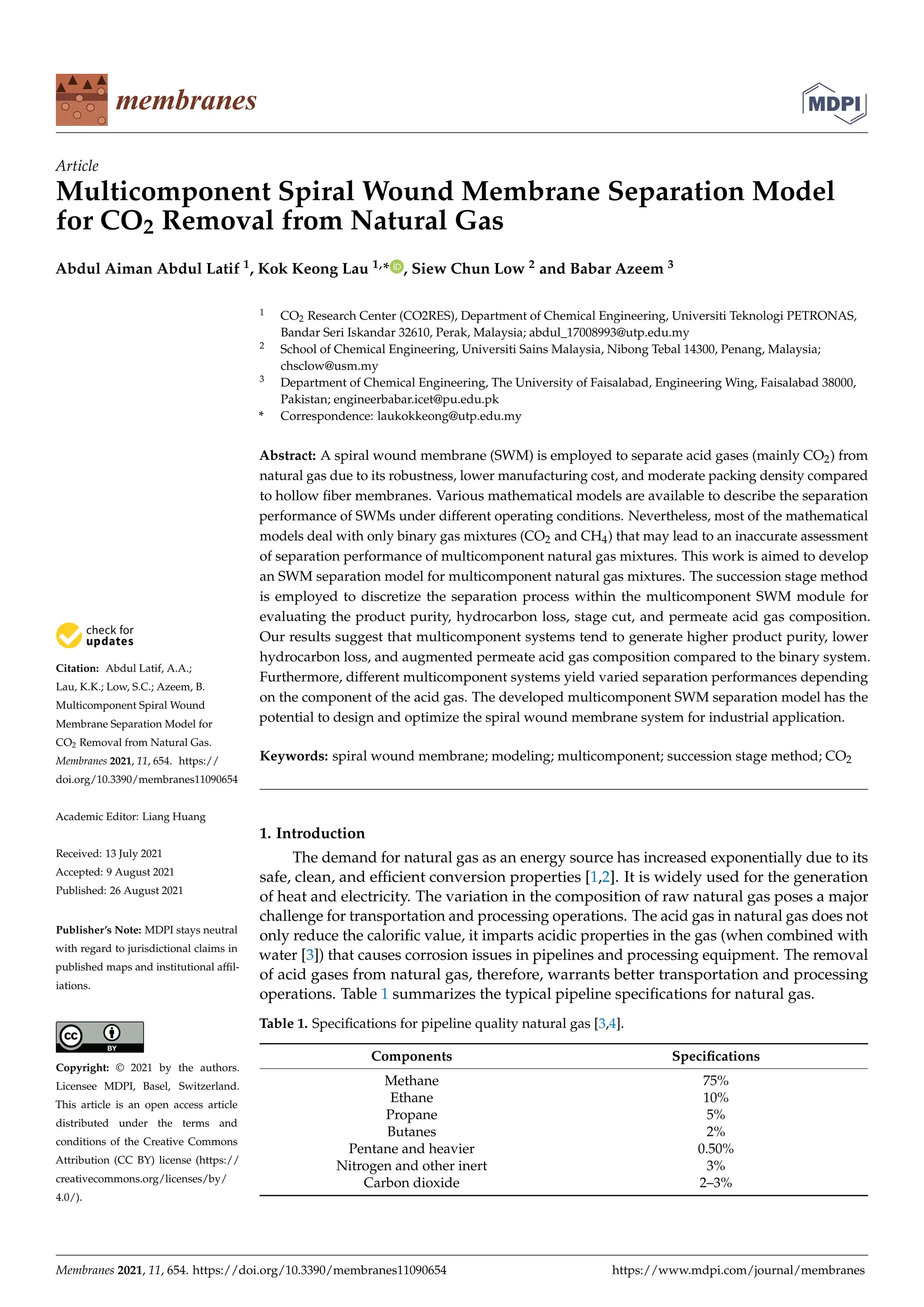 Multicomponent Spiral Wound Membrane Separation Model.pdf