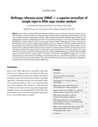 Multicopy reference assay (MRef) — a superior normalizer of sample input in DNA Copy Number ...