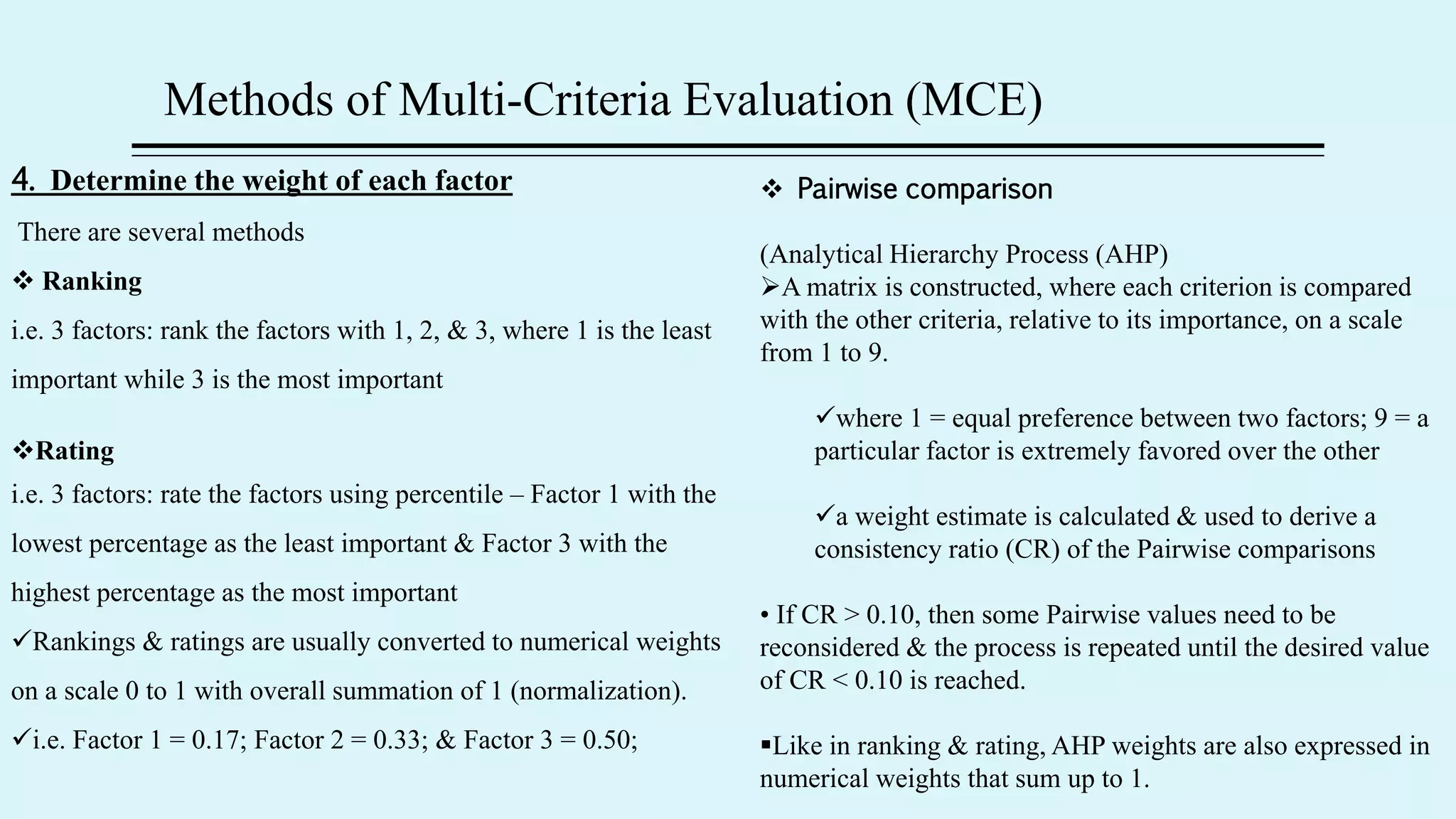 Multi criteria decision making in spatial data analysis | PPTX