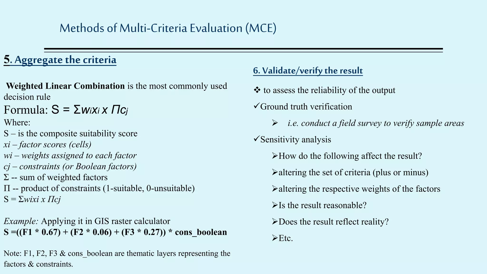 Multi criteria decision making in spatial data analysis | PPTX
