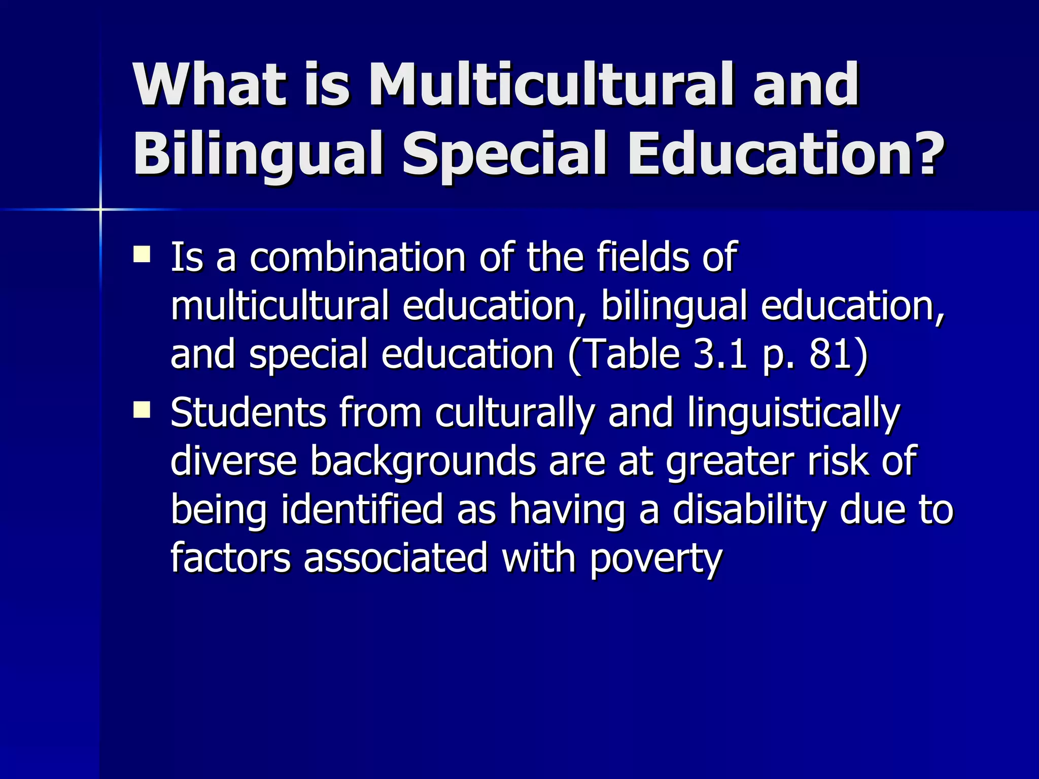 Multicultural And Bilingual Special Education | PPT