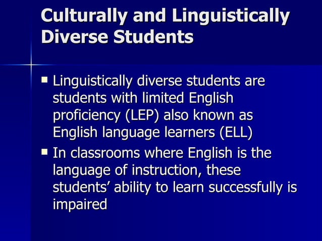 Multicultural And Bilingual Special Education | PPT