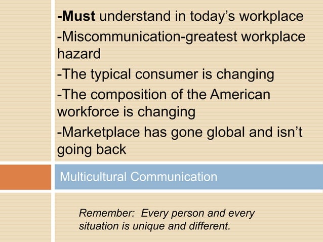 Multi Cultural Communication | PPTX