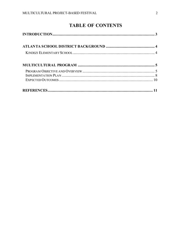 Multicultural Program Final Proposal Project | DOCX