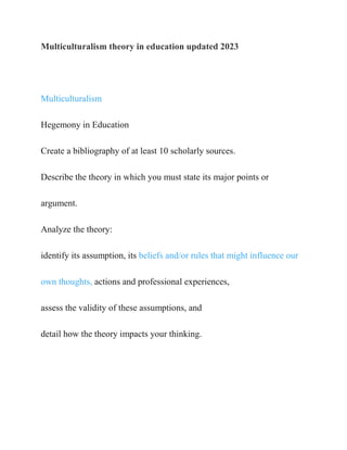 Multiculturalism theory in education updated 2023 doc 8.docx
