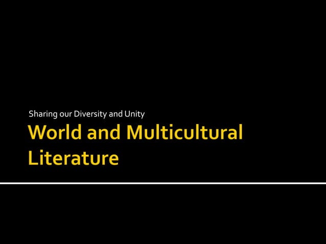 Multicultural literature | PPT | Education