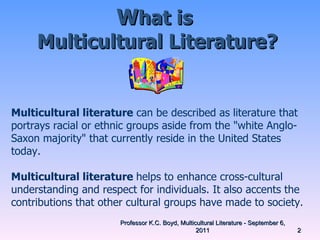 Multicultural Literature: Overview and Assignment | PPT