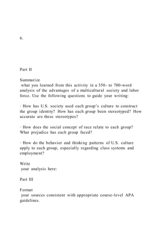 Multicultural Matrix and Analysis WorksheetInstructions | PDF