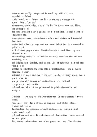 Multicultural social work practice derald wing suej | DOCX