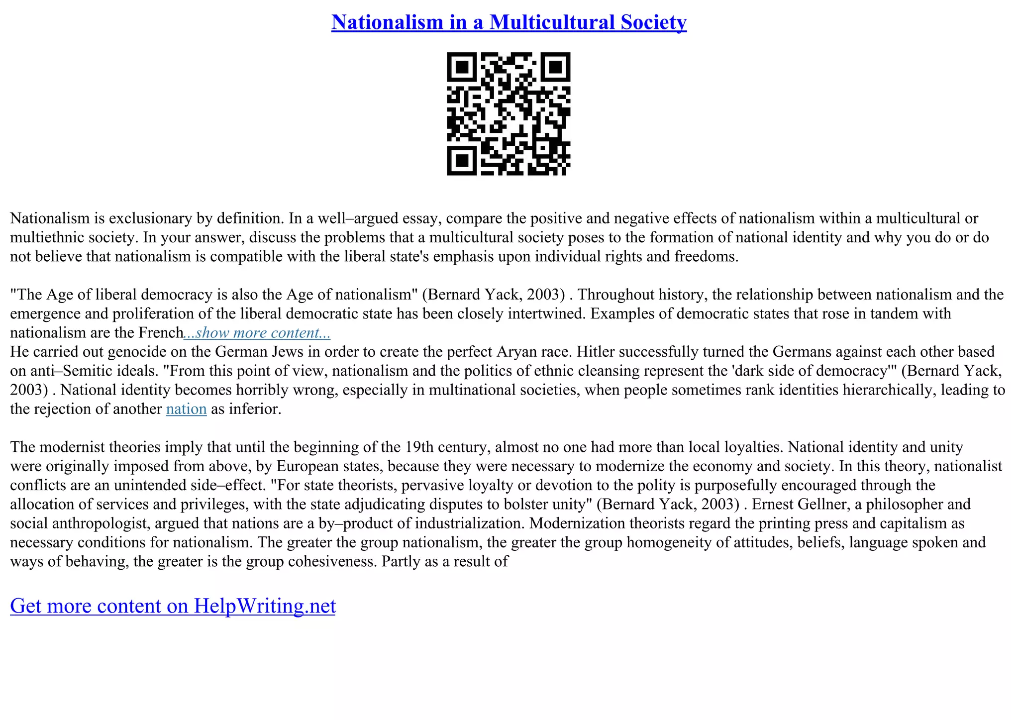 Multicultural Society | PDF