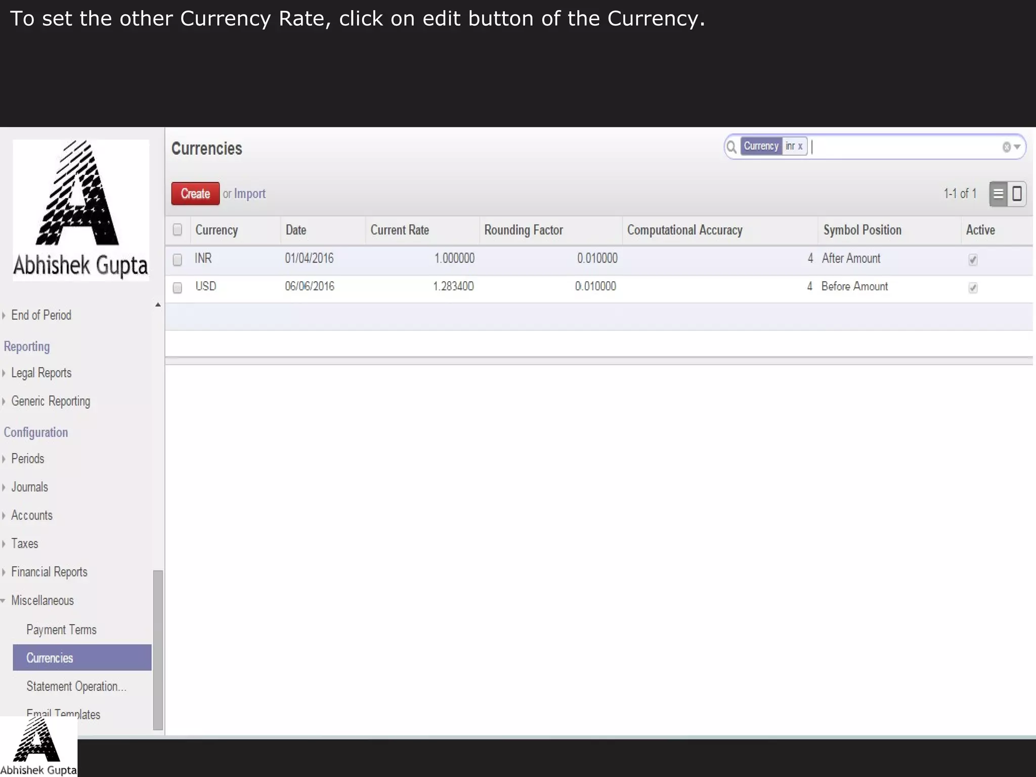 OpenERP / Odoo Multi currency | PPT