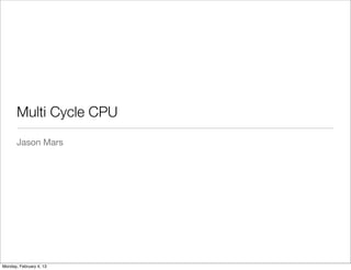Multi cycle cpu | PDF