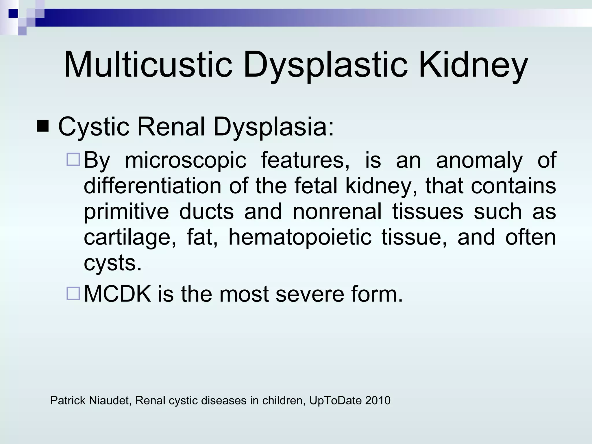 Multicystic Dysplastic Kidney | PPT