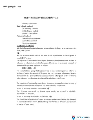 Multi degree of freedom systems | PDF