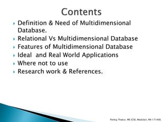 Multidimensioal database | PPTX