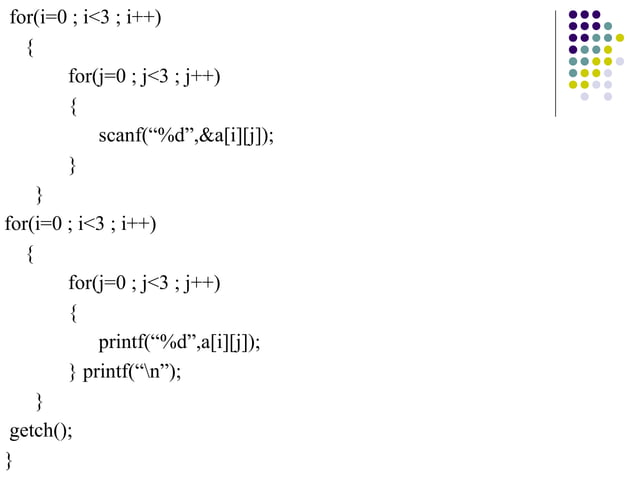 Multidimensional array in C | PPT