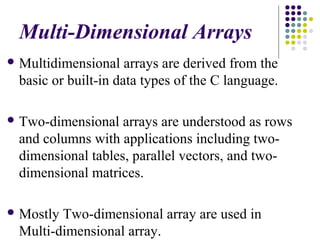 Multidimensional array in C | PPT