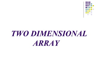 Multidimensional array in C | PPT