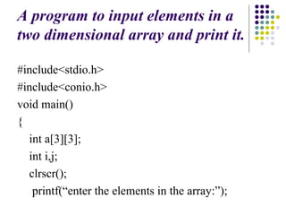 Multidimensional array in C | PPT
