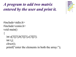 Multidimensional array in C | PPT