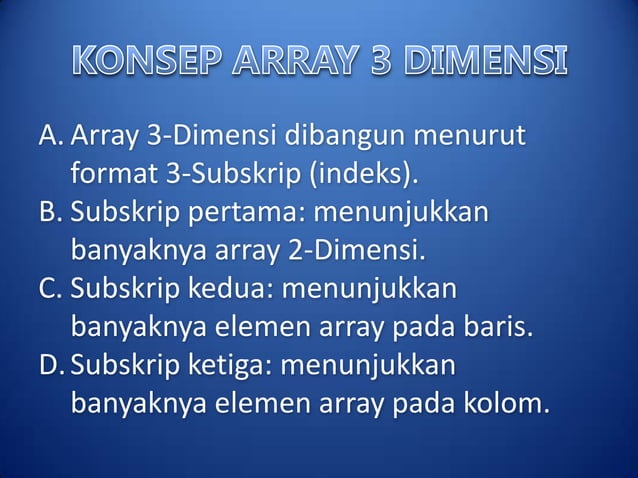 Multidimensional Array dalam Struktur Data | PPTX