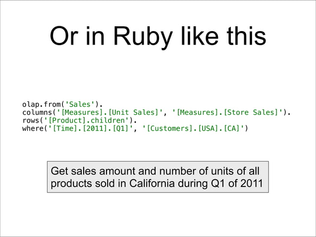 Multidimensional Data Analysis with Ruby (sample) | PDF | Databases | Computer Software and ...