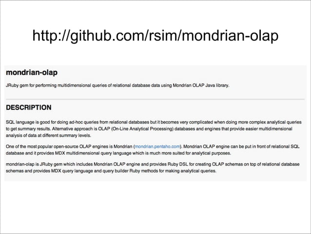 Multidimensional Data Analysis with JRuby | PPT Multidimensional Data Analysis with JRuby | PPT