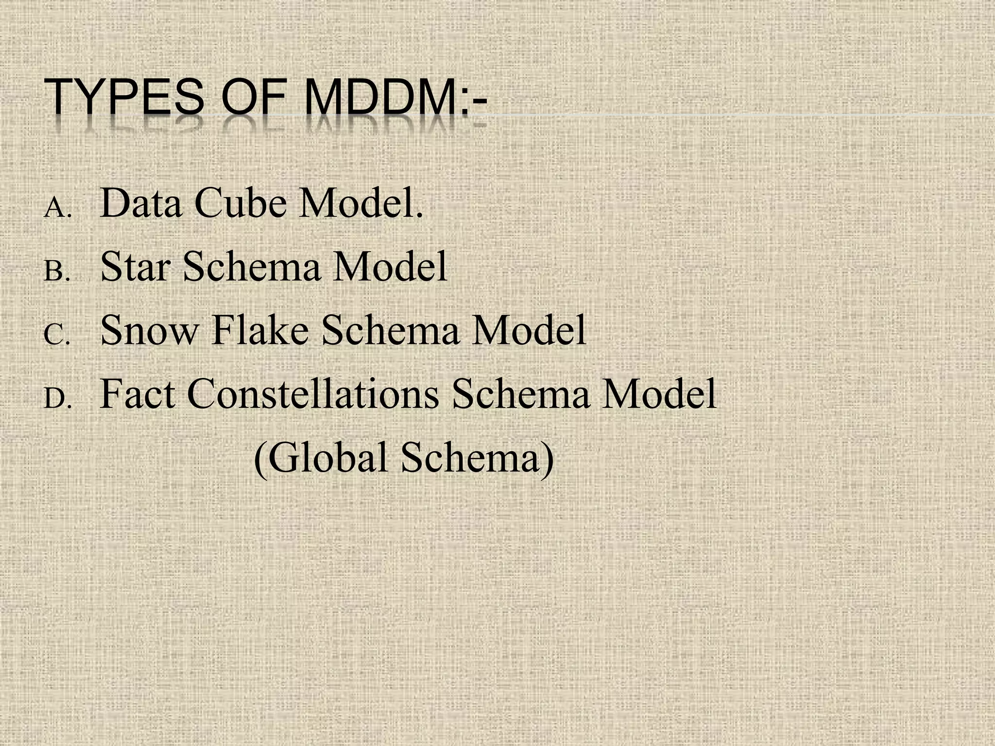 Multidimensional data models | PPTX