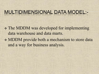 Multidimensional data models | PPTX
