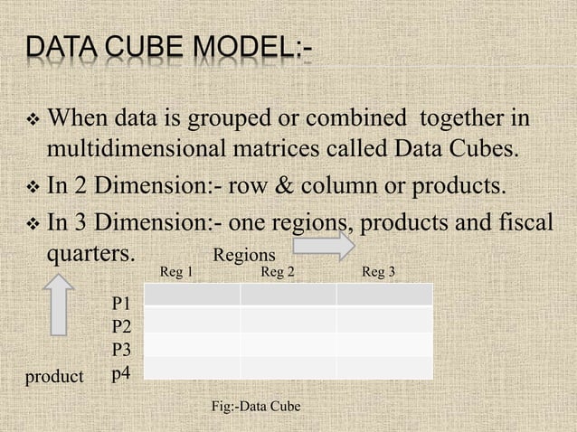 Multidimensional data models | PPTX